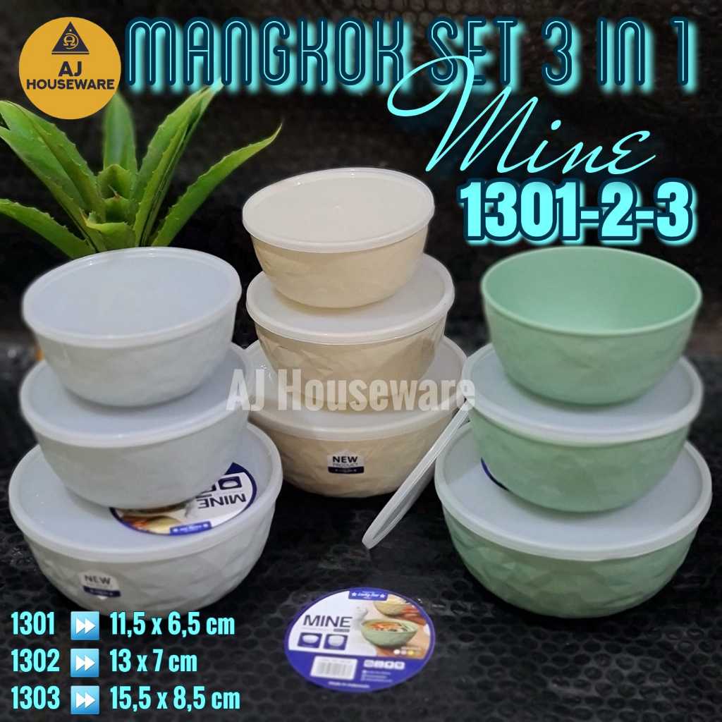 Jual 1261-2-3 1301-2-3 MANGKOK SAJI SET MIRE MINE SET 3 IN 1 /MANGKOK ...