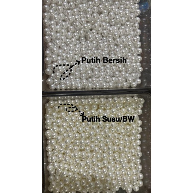 Jual [500Gram] 4MM Mutiara TANPA Lubang/Mutiara Tembak Putih Bersih ...