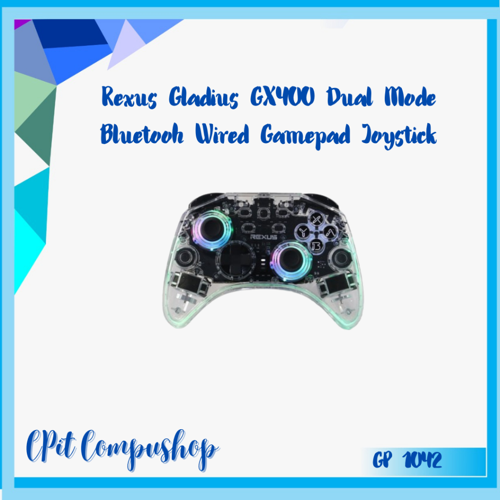 Jual Rexus GX400 Gamepad Wireless Bluetooth Joystick Transparent GX-400 ...