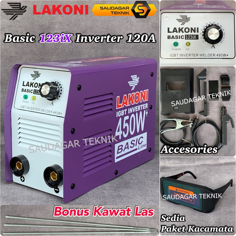 Jual Mesin Las Lakoni Basic 123ix 450 watt Hemat Listrik Inverter Trafo ...