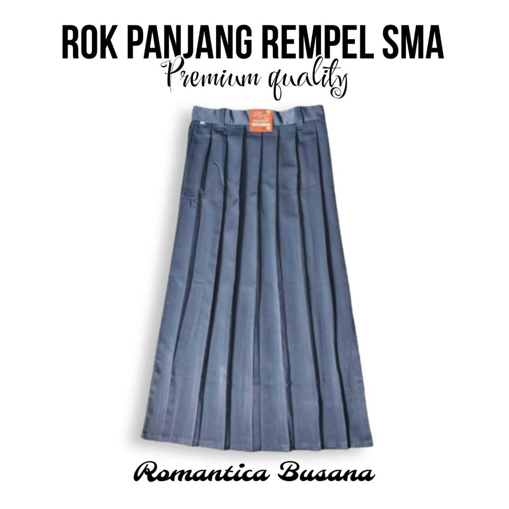 Jual Rok Rempel Panjang Abu-Abu SMA | Seragam Sekolah SMA | Rok SMA Rempel Panjang | Rok Sekolah ...