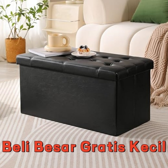 Jual Kulit tahan air Storage Box Sofa Lipat Kotak Penyimpanan Bangku ...