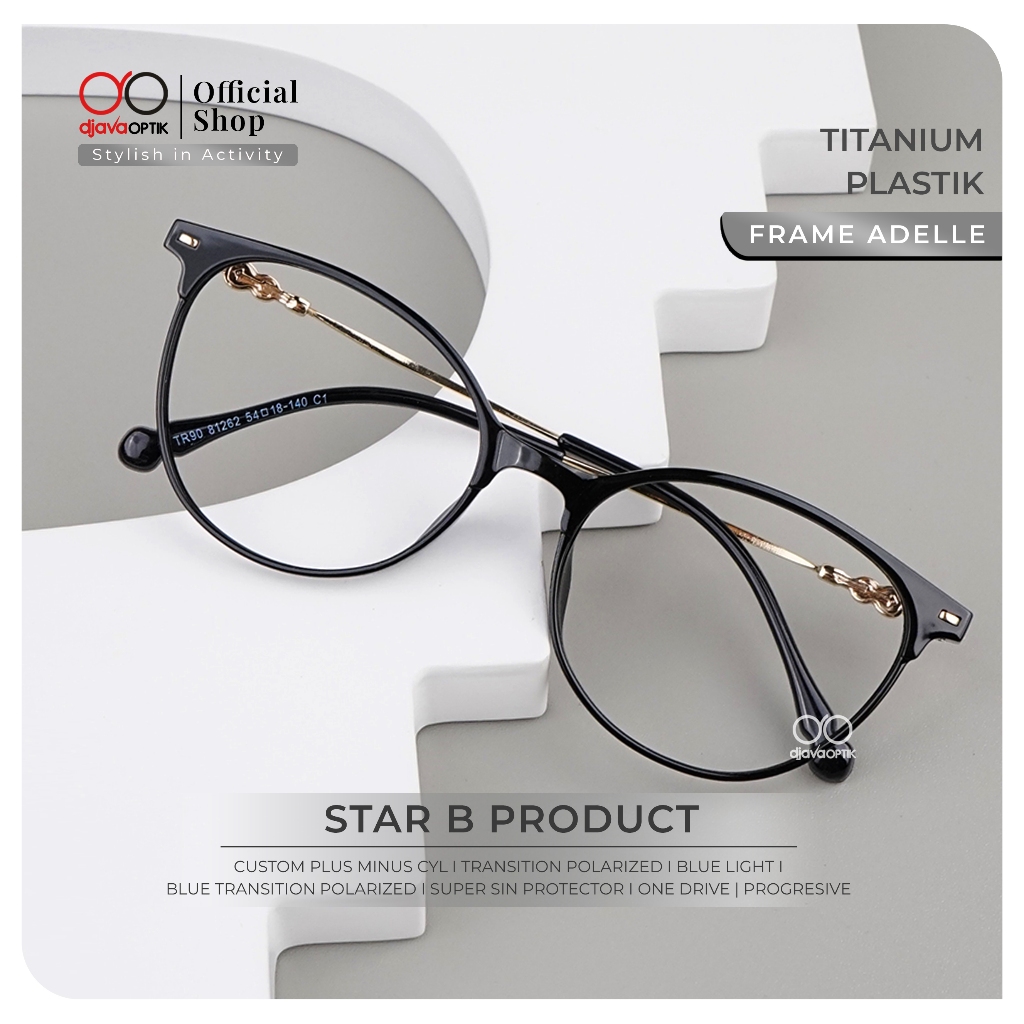 Jual DJAVA OPTIK - Frame Adelle - Kacamata Semi Cat Eye Fashion Plastik Star B Supersin ...