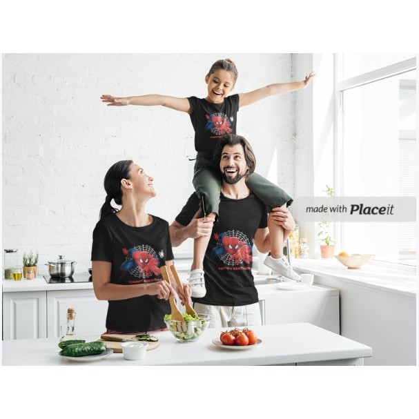 Jual Kaos Couple Keluarga Family Kapel Ulang Tahun Motif Spiderman Suka ...
