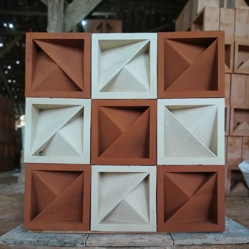 Jual roster beton minimalis terakota / merah, loster beton minimalis ...