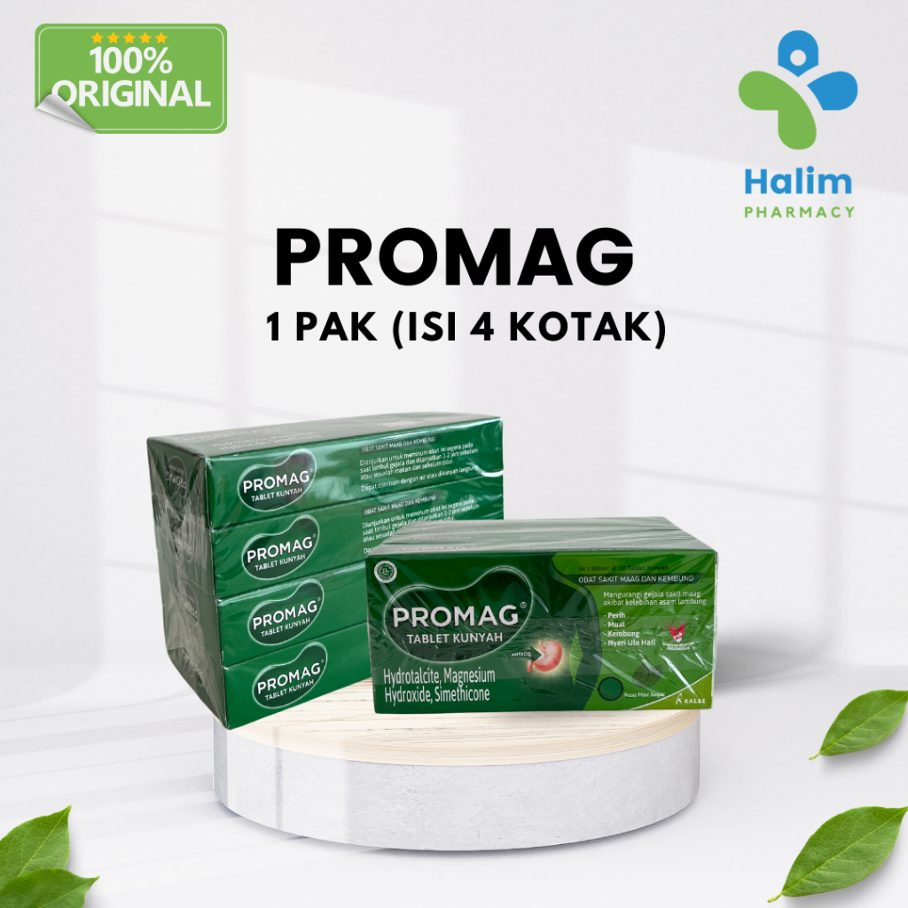 Jual Promag - 𝗧𝗘𝗥𝗠𝗨𝗥𝗔𝗛 𝟭 PAK 𝗜𝗦𝗜 4 Kotak (Meringankan maag, asam ...
