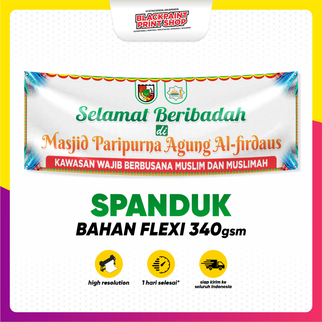 Jual (Free Design) 340gr Putih - Cetak Banner/Spanduk/Backdrop/Baliho ...