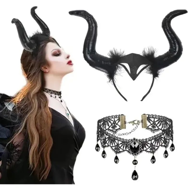 Jual Ready Bando Tanduk Maleficent Halloween Cosplay Pesta Headband ...