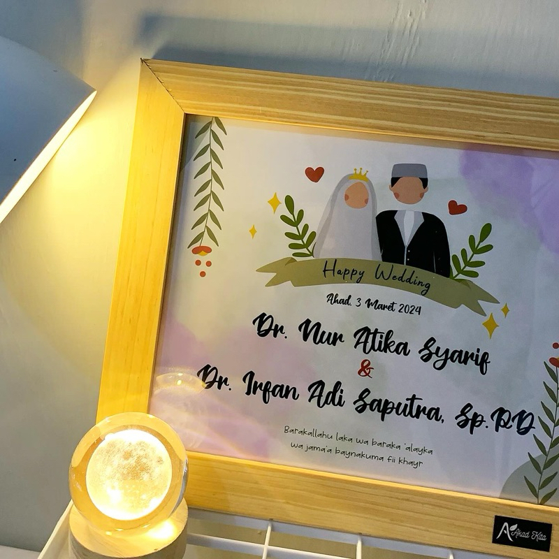 Jual Wedding Gift 8R (25 x 20cm) Kado Pernikahan Hadiah Frame Hampers ...