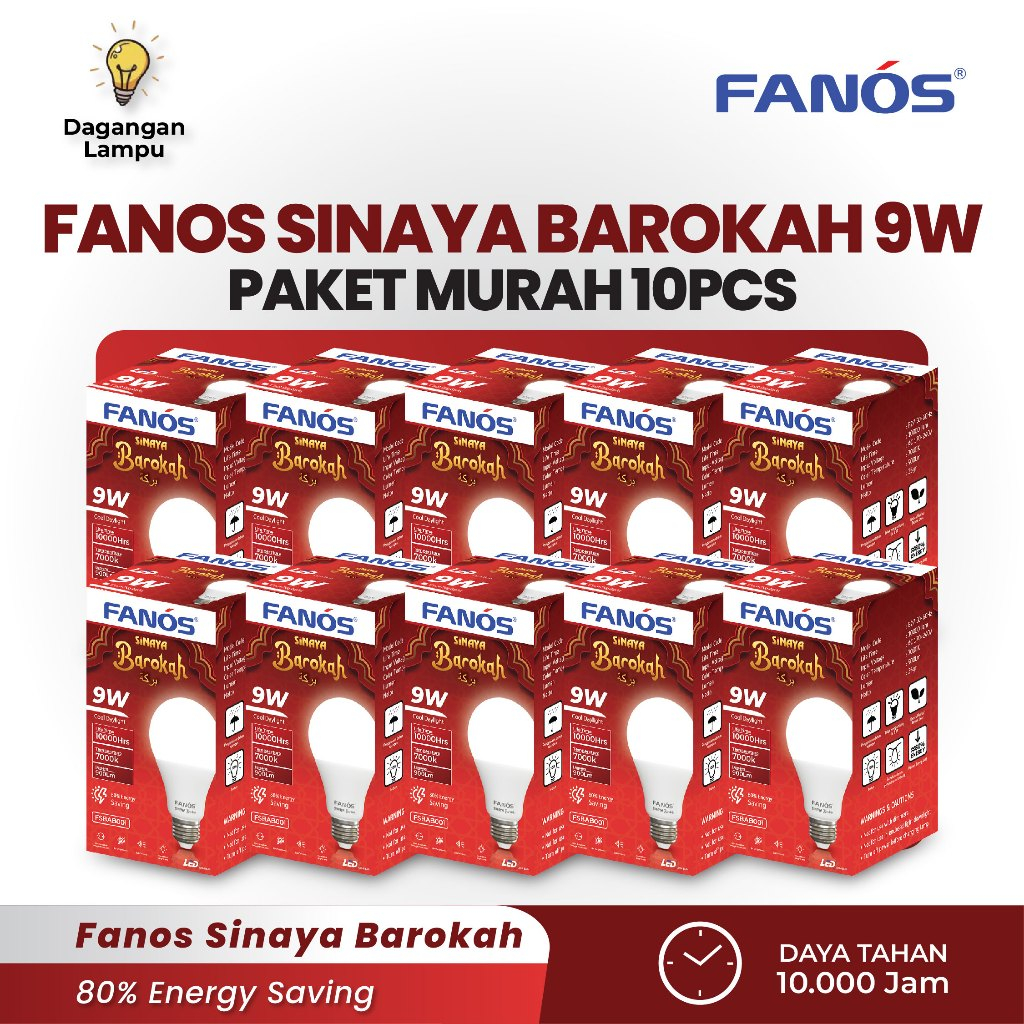 Jual LAMPU LED BOHLAM FANOS SINAYA BAROKAH 9 WATT!!! PAKET MURAH 10PCS CAHAYA PUTIH(CDL ...