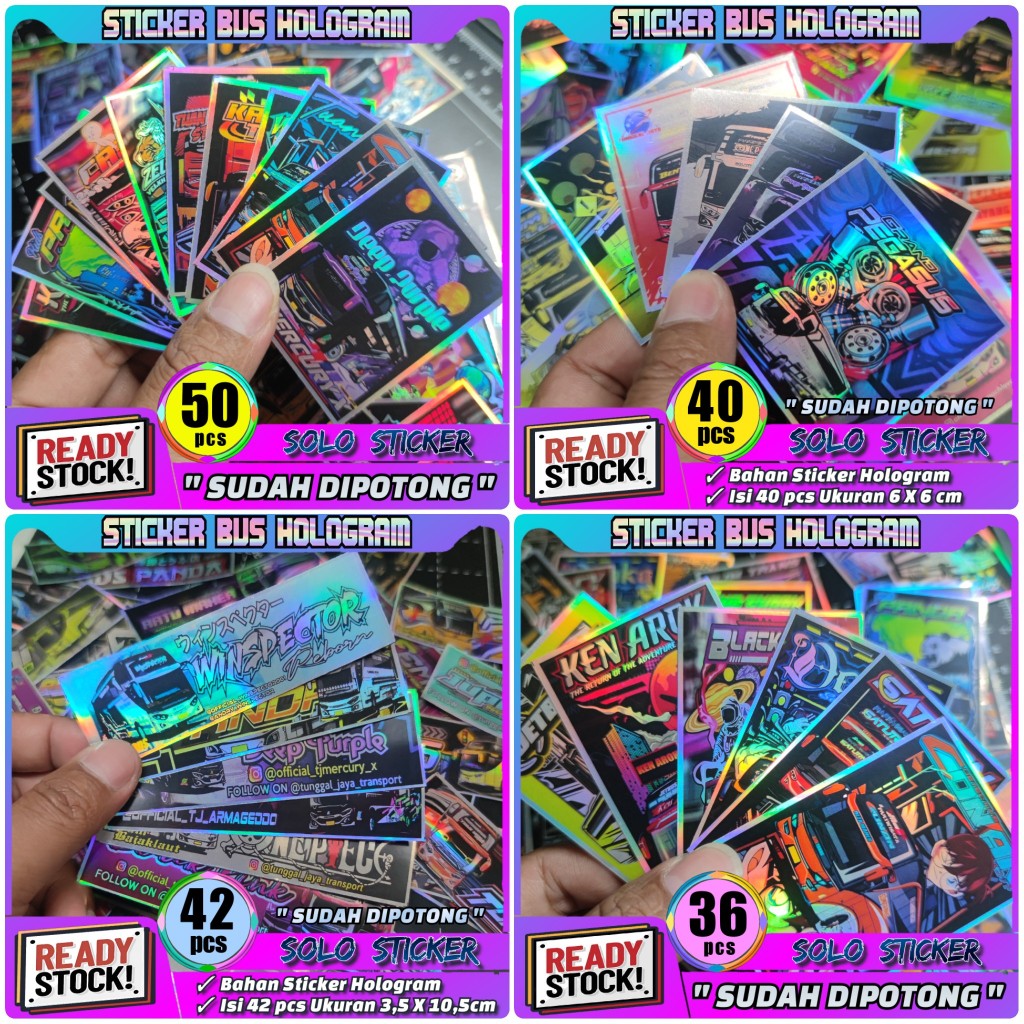 Jual 50/42/40/36 PCS STICKER PACK STIKER BUS MANIA - HOLOGRAM STIKER ...