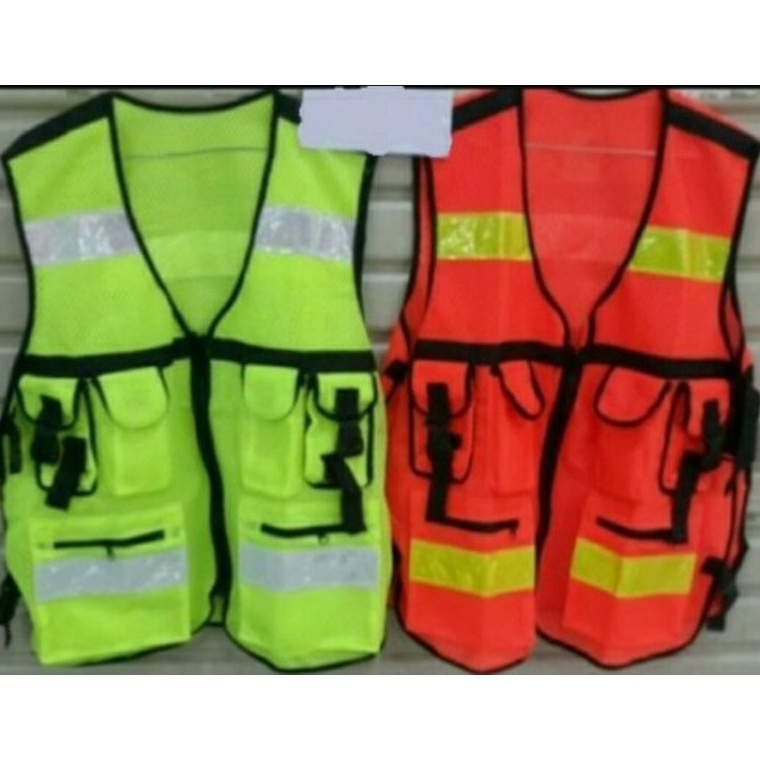 Jual Bagus Dipakai ROMPI SAFETY VEST 6 KANTONG ROMPI JARING 6 KANTUNG ...