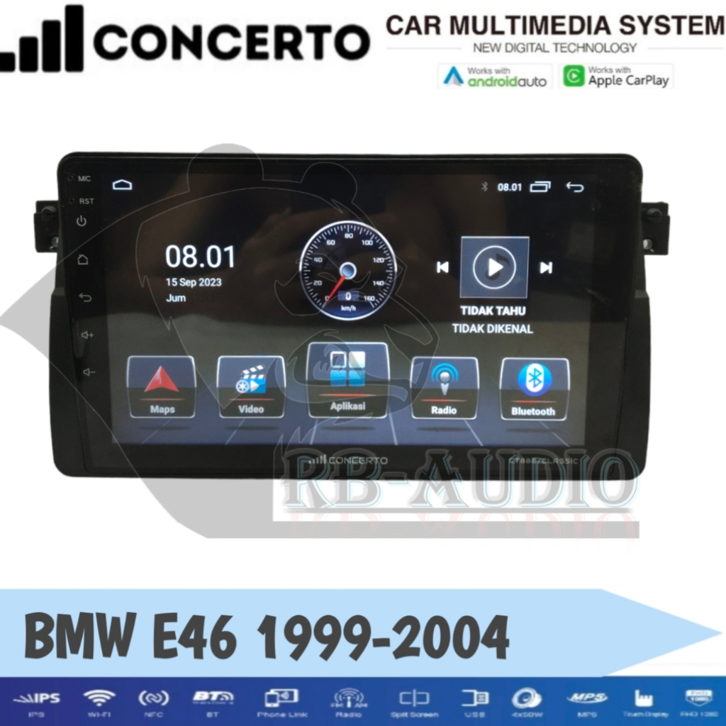 Jual Head Unit Android Concerto For Bmw e46 1999-2004 9 inch | Shopee ...