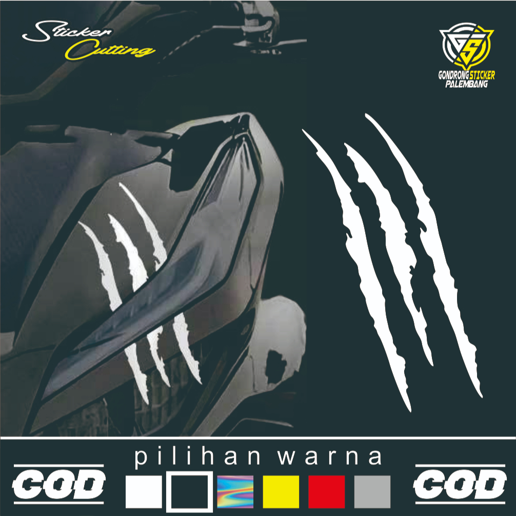 Jual Sticker Cutting Cakar Monster Motor Mobil, Sticker Cakaran Monster ...