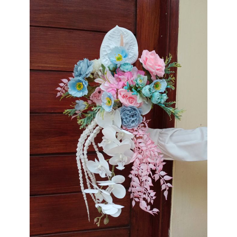 Jual (READY) Wedding Bouquet Artificial Orchid Flower Series | Buket ...