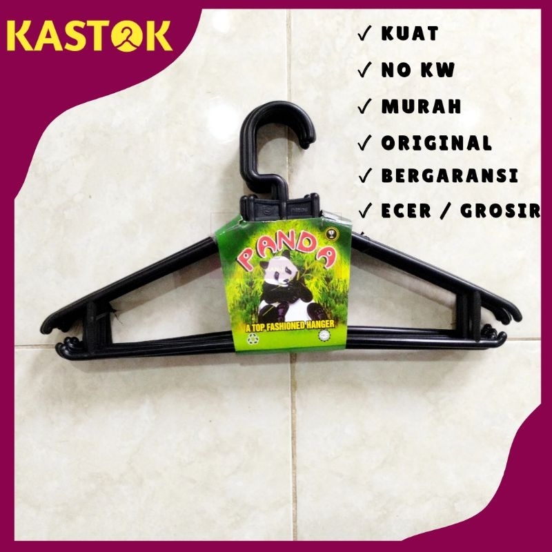 Jual kapstok hitam | kastok Hanger merk Panda / JD | Gantungan Baju ...