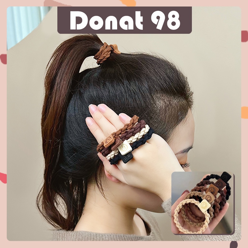 Jual Ikat Rambut Wanita Smile Emoji Kuncir Rambut Kecil Kepang Bahan ...