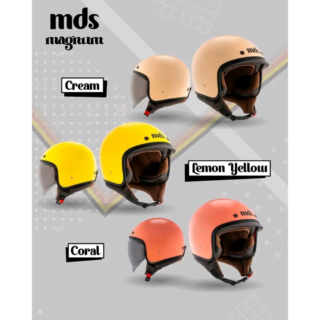 Jual HELM MDS MAGNUM RETRO ORIGINAL HELM RETRO MDS MAGNUM BLACK GLOSS ...