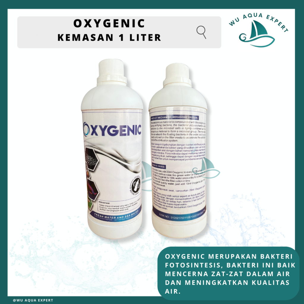 Jual OXYGENIC 1 Liter Probiotik Bakteri Starter Kolam Akuarium ...