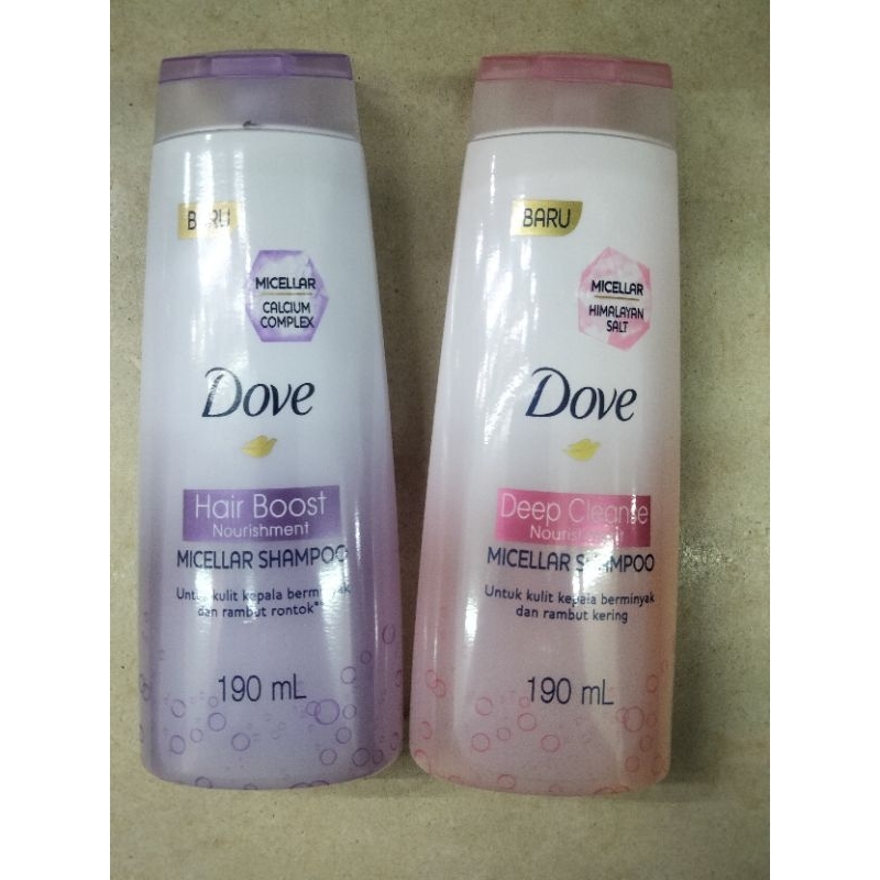 Jual Dove Shampoo Micellar Deep Cleanse Nourishment / Hair Boost 190ml ...