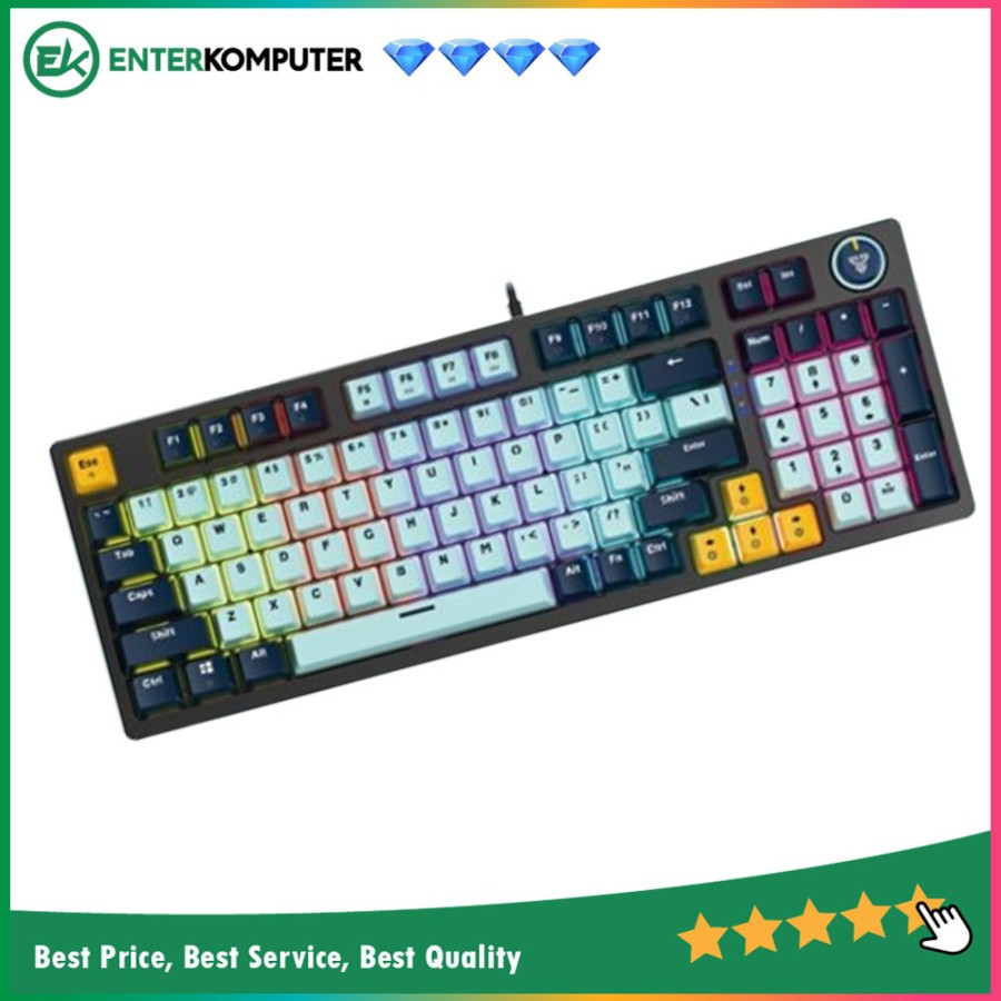 Jual Fantech Atom96 MK890V2 RGB Mechanical Keyboard Sky (Red/Blue ...