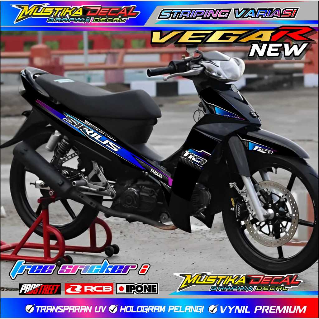 Jual STRIPING VARIASI YAMAHA VEGA R NEW SIRIUS / STICKER LIST VARIASI ...
