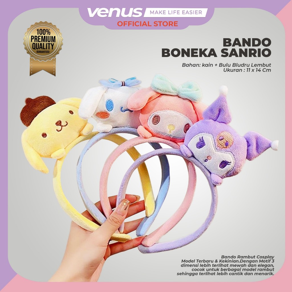 Jual Bandana Kuromi Melody Cinnamoroll Purin / Bando Boneka Karakter ...
