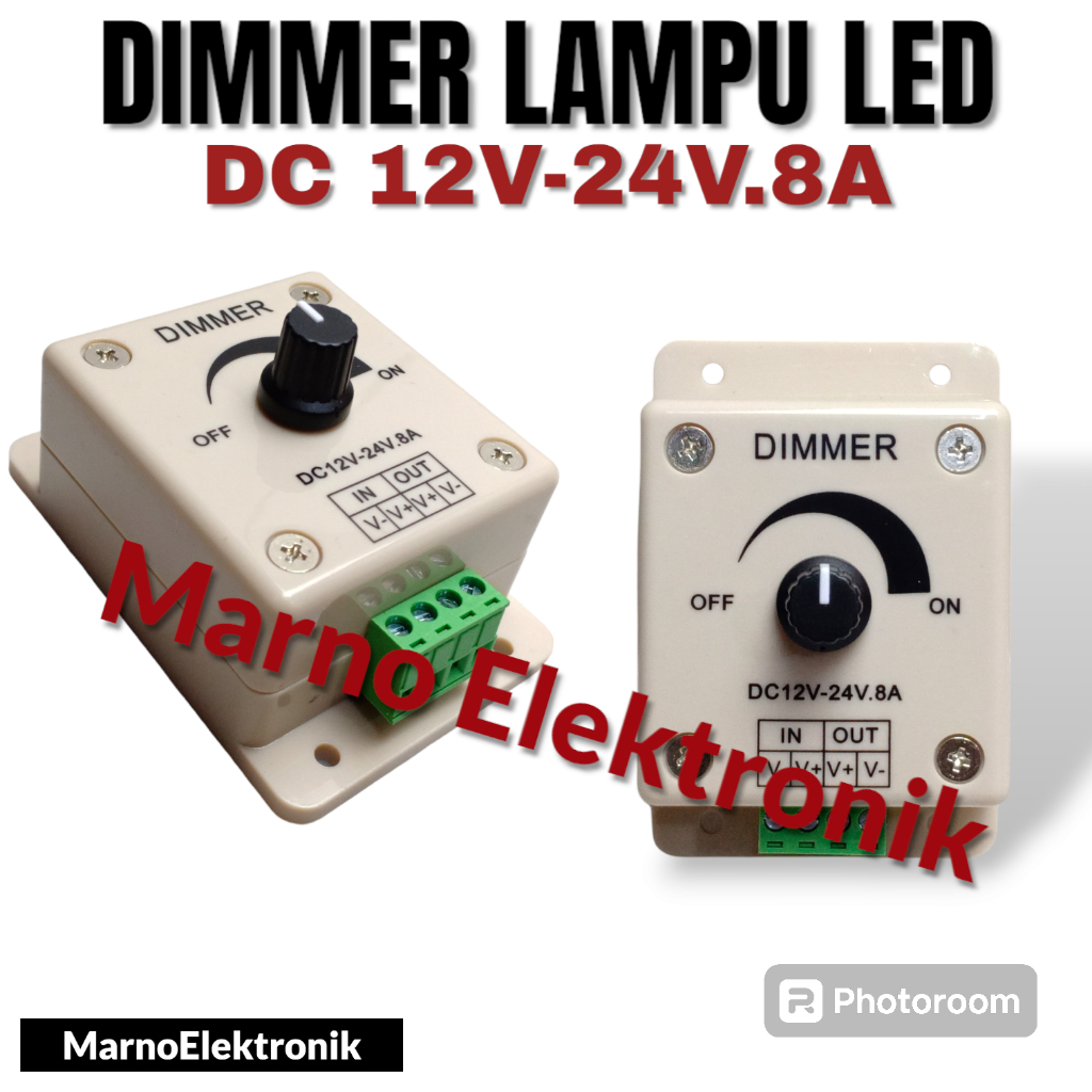 Jual DIMMER LAMPU LED STRIP DC 12V - 24V 8A LAMPU LED MOTOR KIPAS ATUR ...