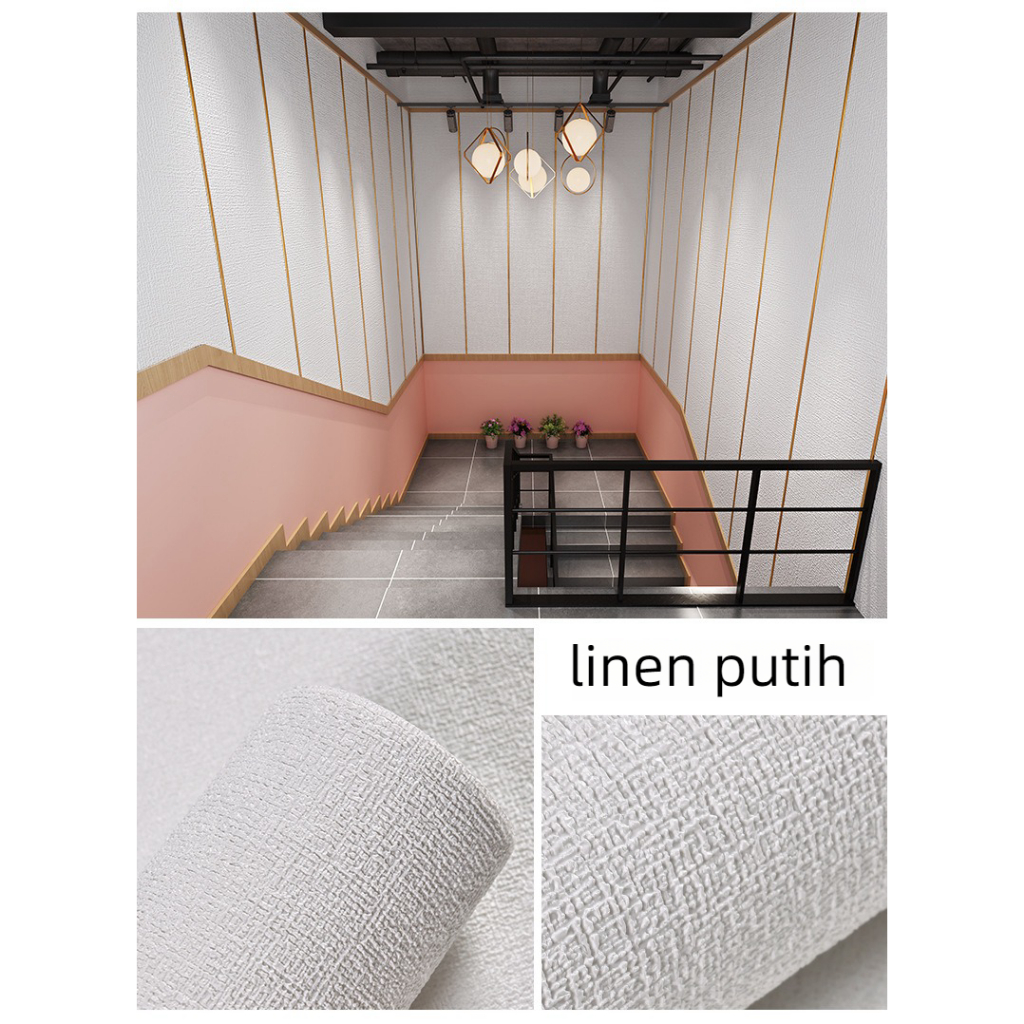 Jual Wallpaper Linen Roll Wallpaper Dinding stiker Dekorasi Kamar ...