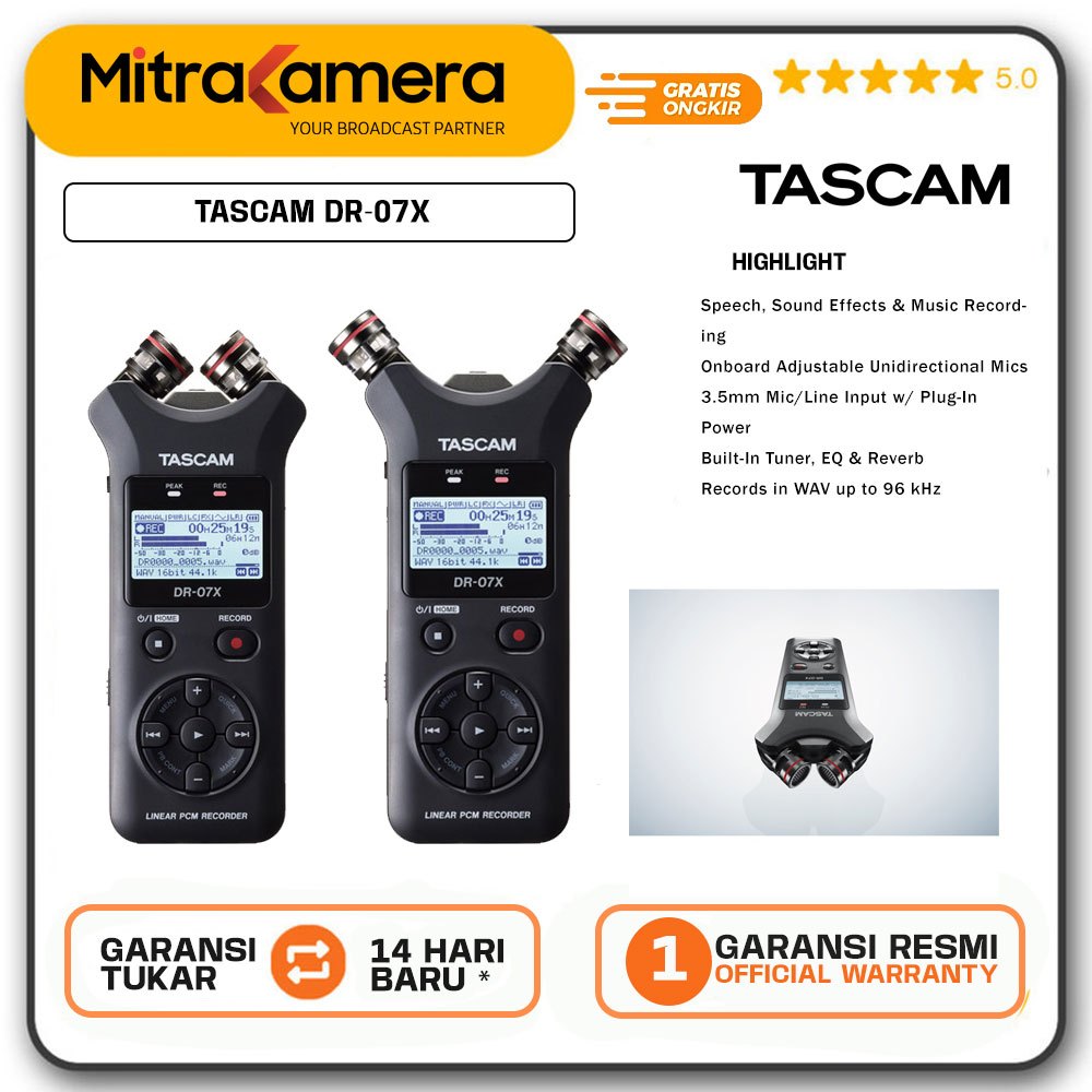 Jual TASCAM DR-07X 2-Input Portable Audio Recorder Garansi Resmi | Shopee Indonesia