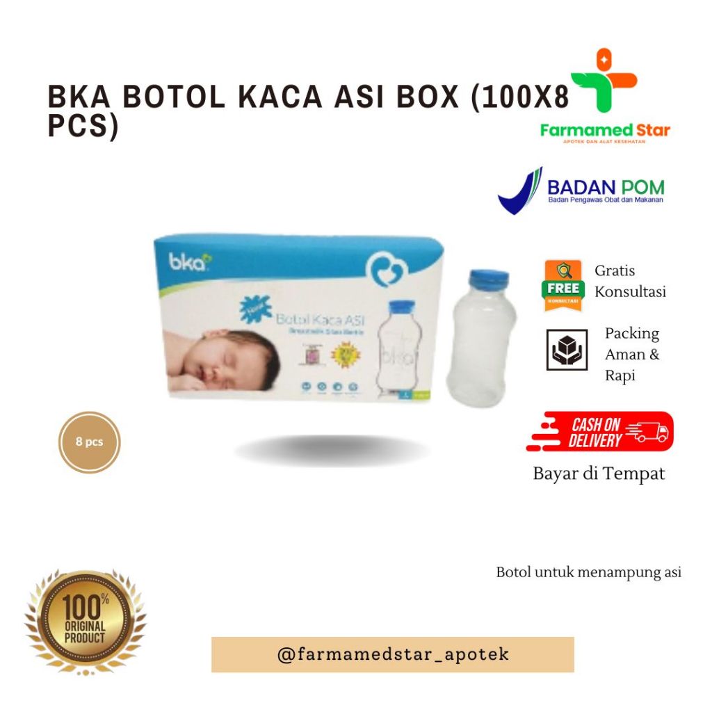 Jual BKA BOTOL KACA ASI BOX (100x8 PCS) | Shopee Indonesia
