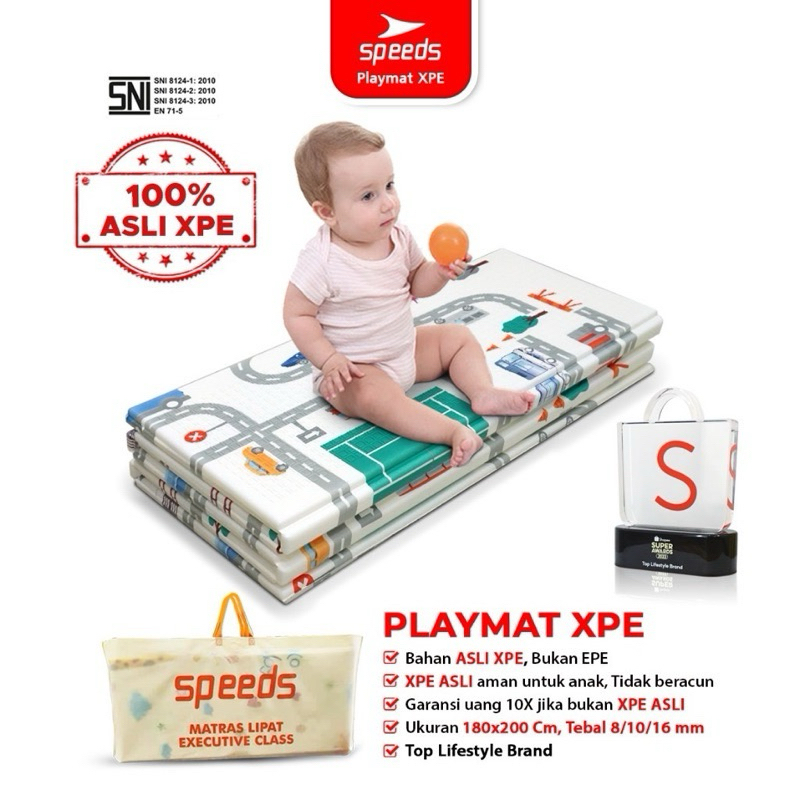 Jual SNI SPEEDS Matras Bayi 180x200 cm Playmat Bayi Karpet Lipat Anak ...
