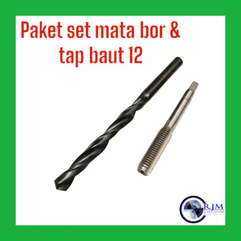 Jual paket set baut 12 tap m8X1.25 + mata bor untuk membuat drat baut 12 | Shopee Indonesia