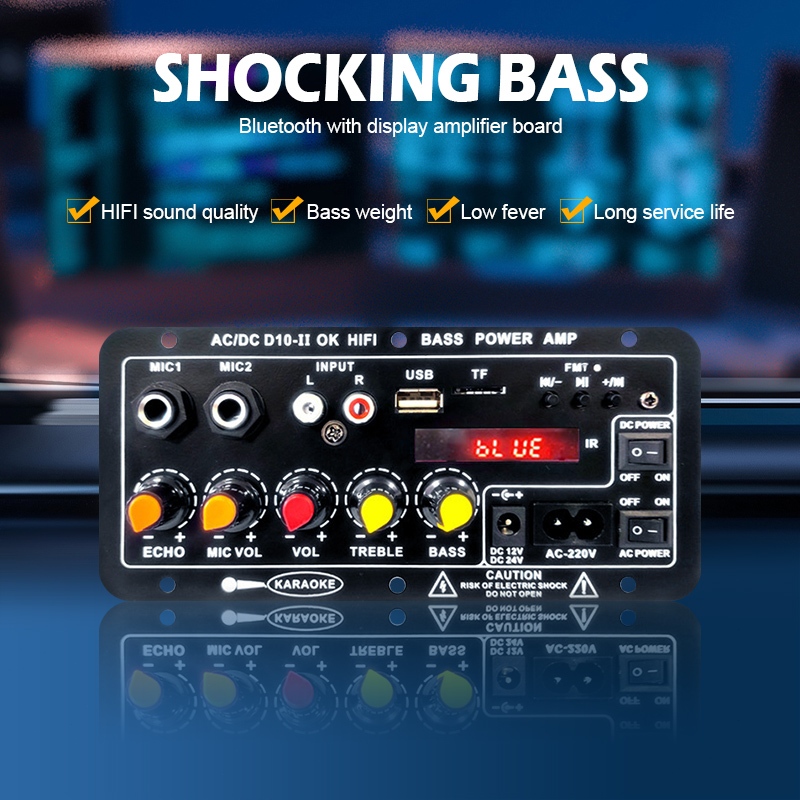 Jual 400W Amplifier Board 8-12 Inci Bluetooth Amplifiers HIFI BASS ...