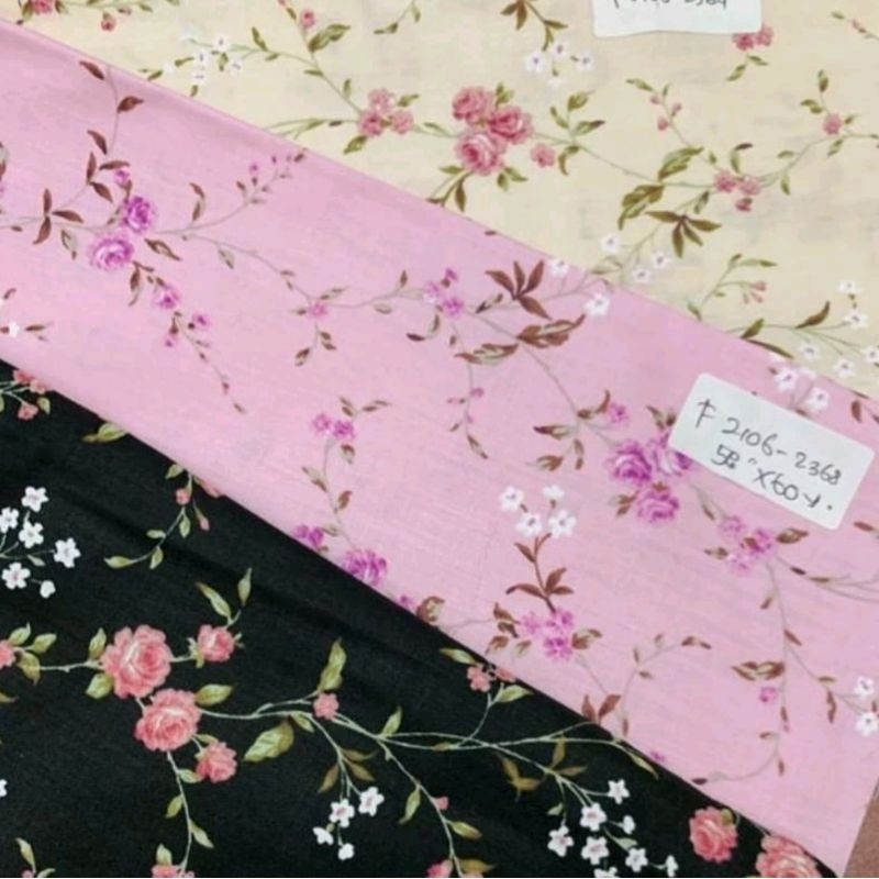 Jual KAIN METERAN KATUN JEPANG MOTIF RANTING 3 WARNA TOKAI SENKO ...