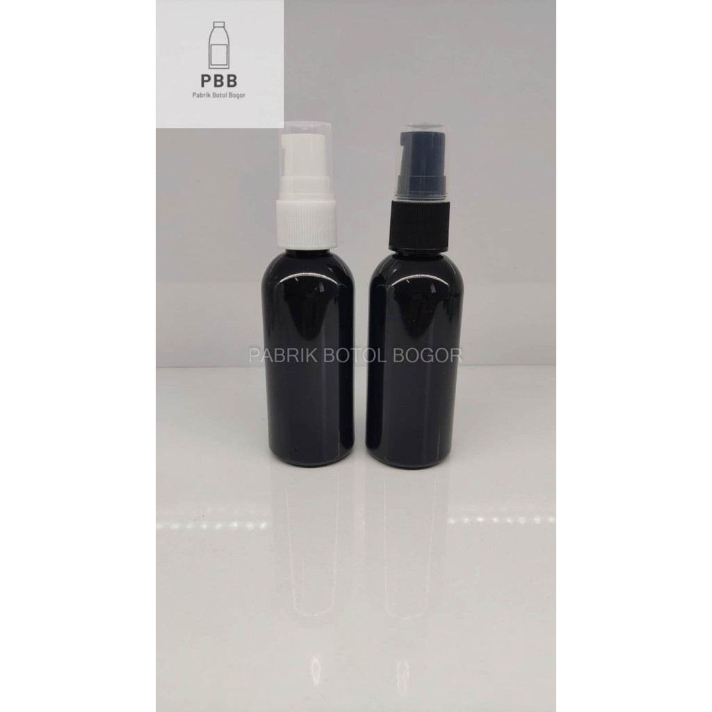 Jual BOTOL BR 60ML HITAM PUMP TREATMENT HITAM PUTIH HALF CAP N18 ...