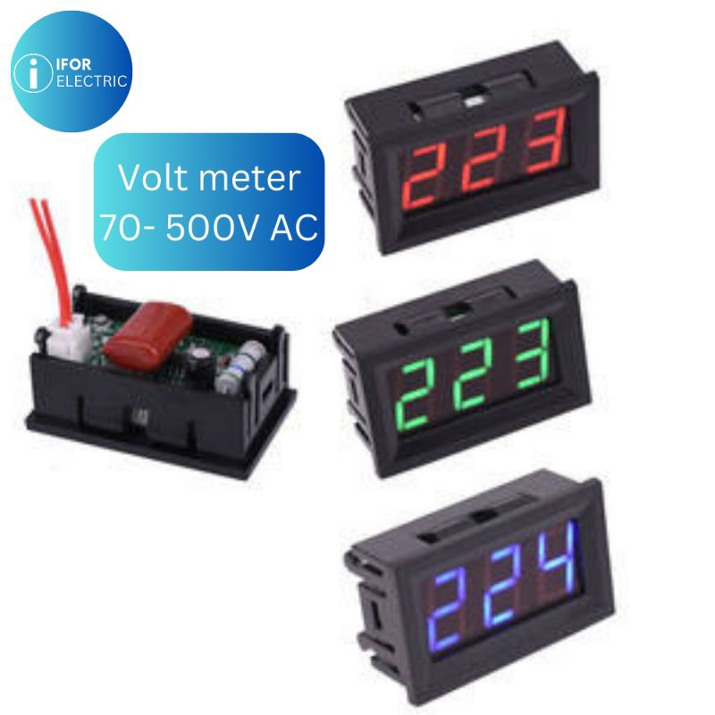 Jual Volt Meter Digital Led Mini PLN AC 220v 70-500v max | Shopee Indonesia