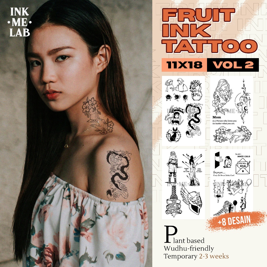 Jual FRUIT INK TATTO 11x18cm VOL 2 BY INKME.LAB | Shopee Indonesia