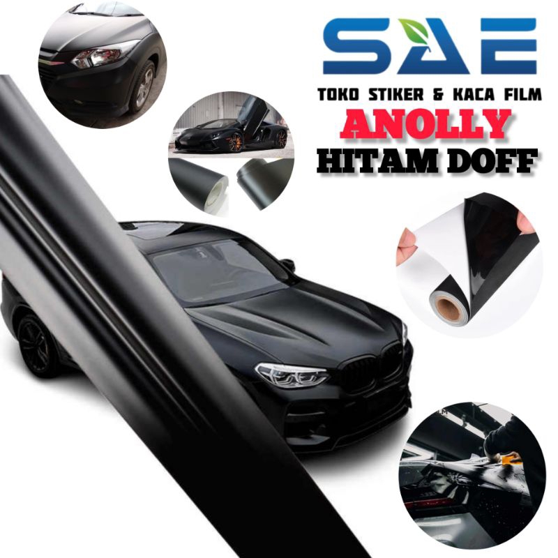 Jual Sticker Skotlet Mobil Hitam Doff Premium Lentur Berperekat Pelapis ...