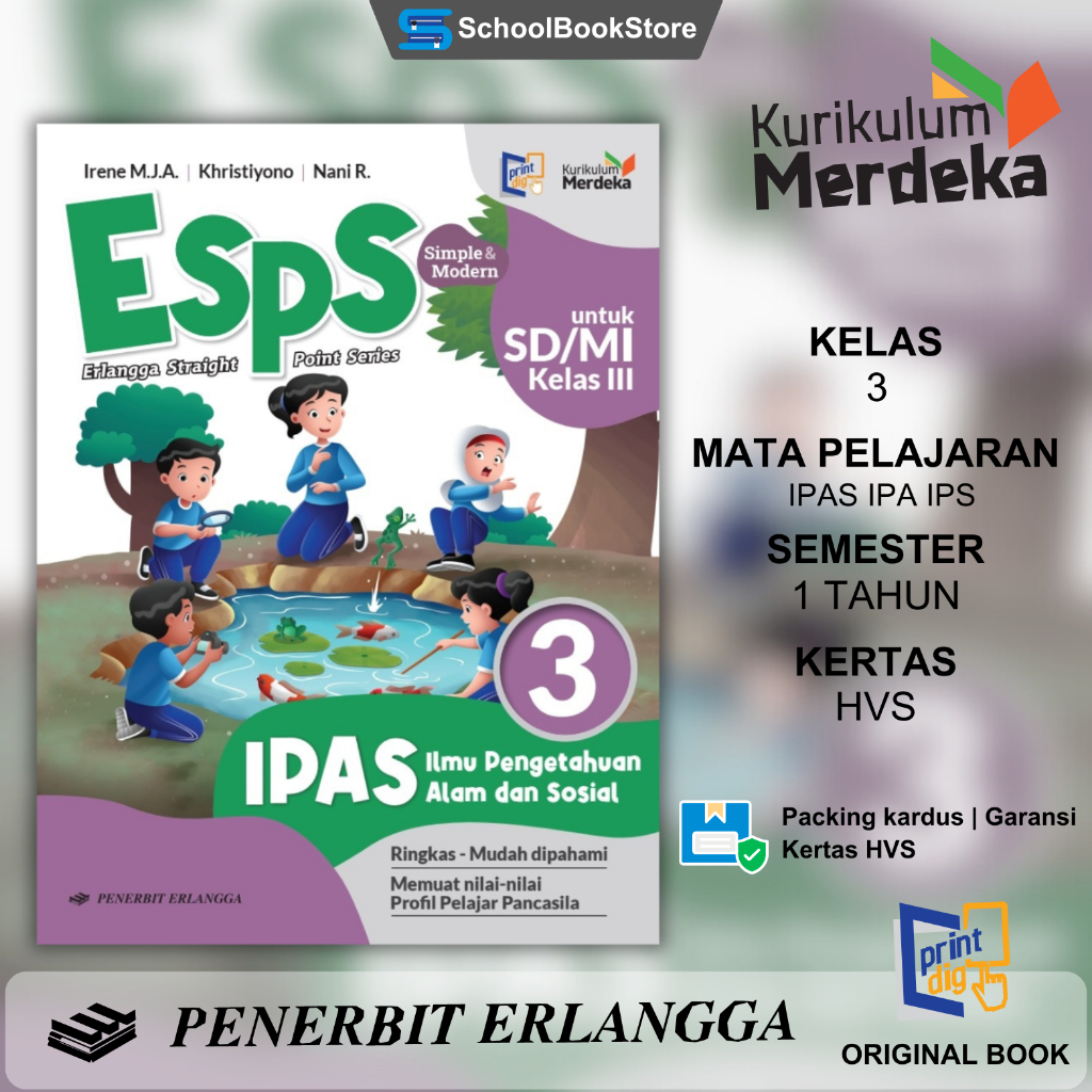 Jual Buku Erlangga IPA Kelas 3 Kurikulum Merdeka Kumer Kurmer Mata ...