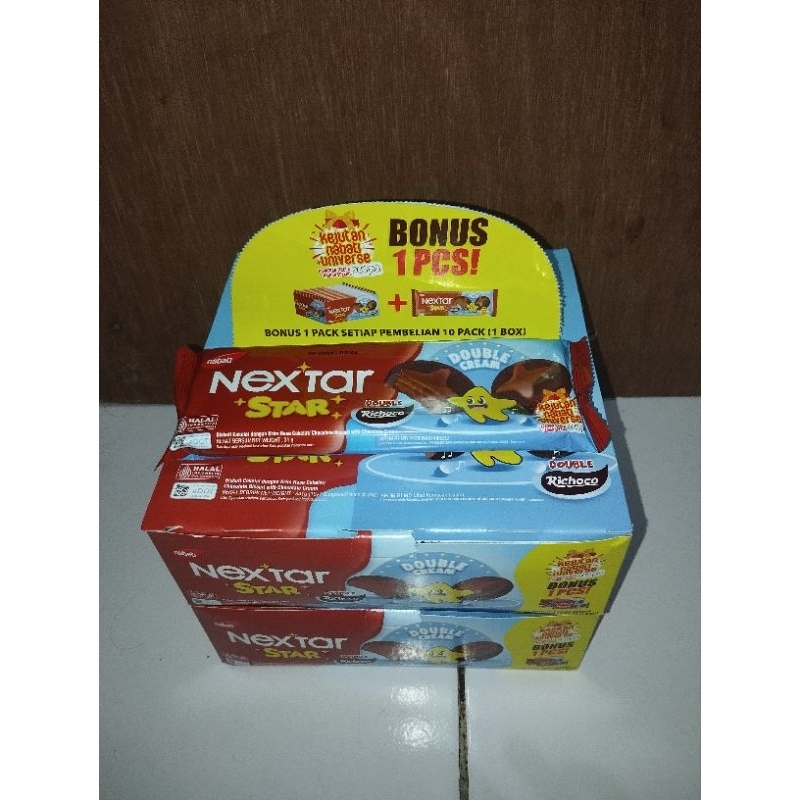 Jual NEXTAR STAR DOUBLE CREAM 10 BUNGKUS COKLAT STRAWBERRY | Shopee ...