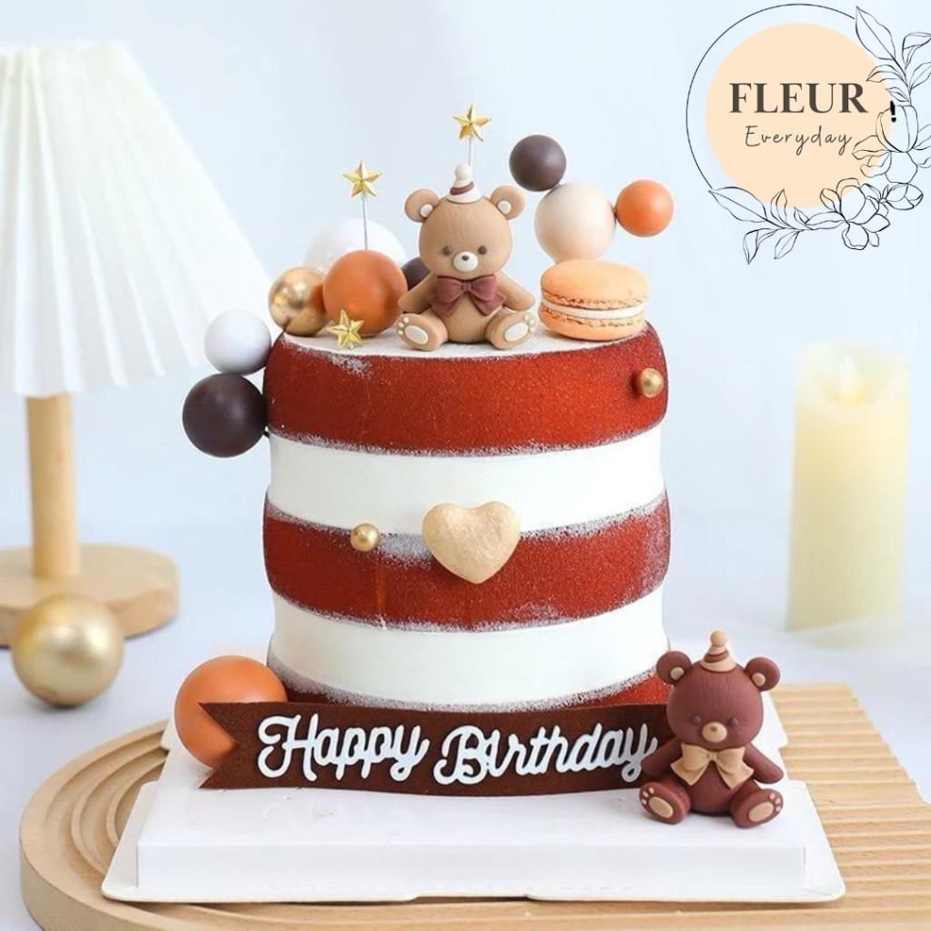 Jual CAKE TOPPER CLAY BIRTHDAY BEAR / hiasan kue pajangan aksesories ...