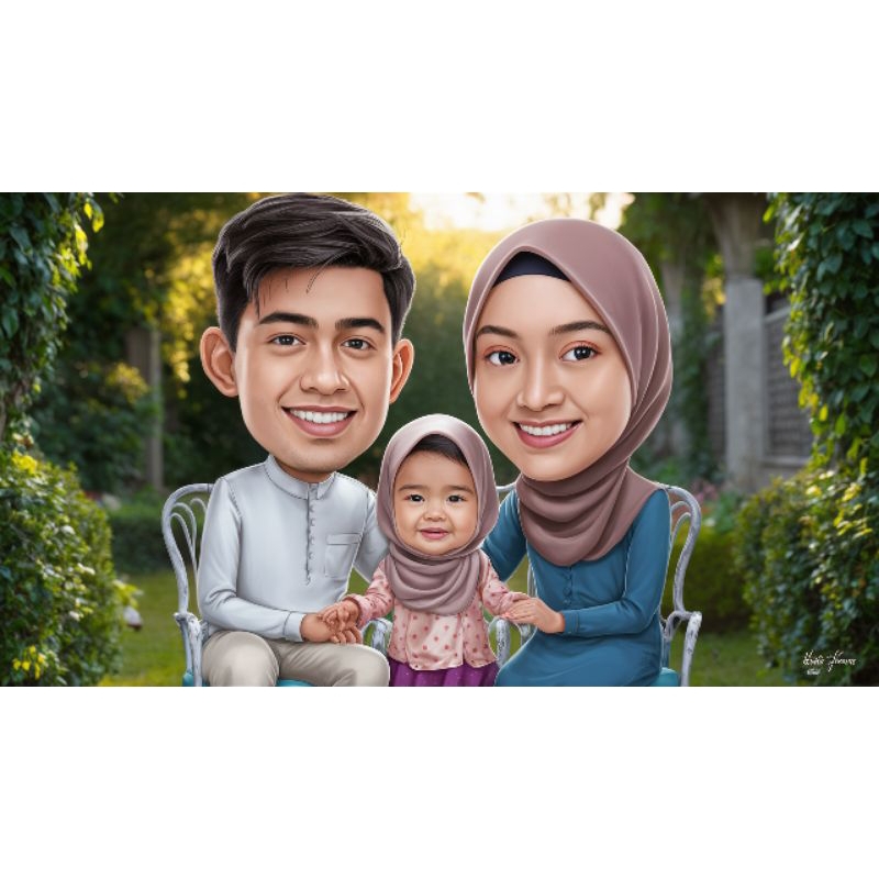 Jual Jasa Edit Foto Keluarga, Sahabat, pasangan| Jasa Edit Foto Karikatur AI | Shopee Indonesia