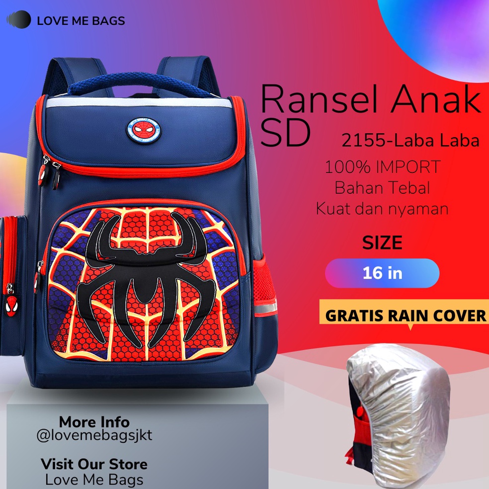 Jual ART X4X9 LMB Tas Anak Sekolah Laki Laki SD Import Bahan Nilon Premium Karakter Superhero ...