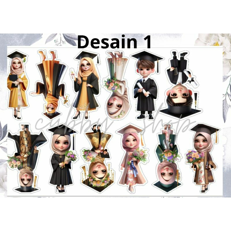Jual Topper Wisuda Buket Jumbo 15cm 12pcs bahan tebal kaku | Shopee Indonesia