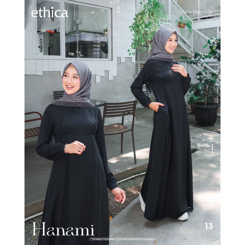 Jual GAMIS ETHICA HANAMI 13 BLACK / GAMIS KATUN MONALISA / GAMIS HITAM ...