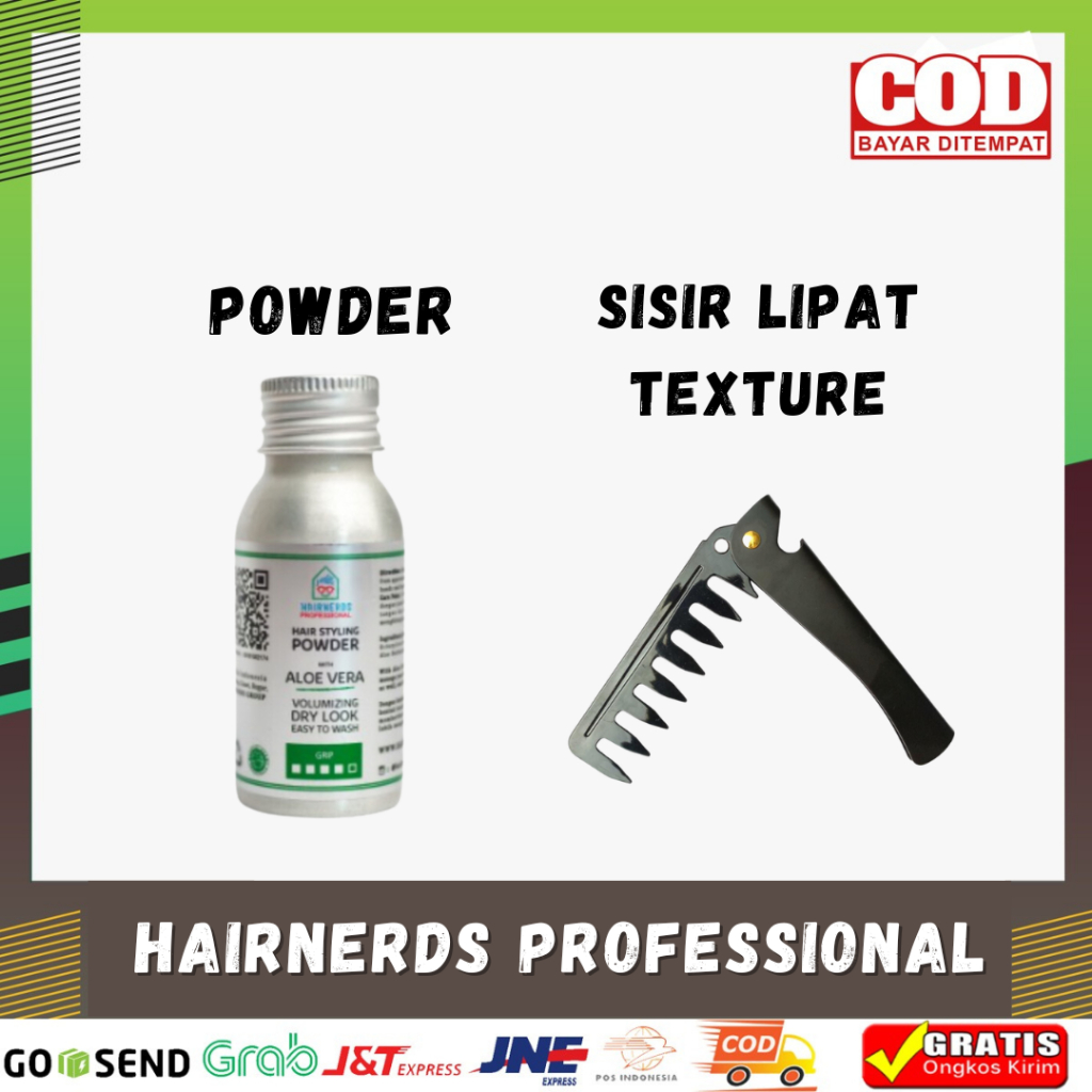 Jual HAIRNERDS PROFESSIONAL POWDER POMADE PASTE HAIRPRO WATERBASED ...