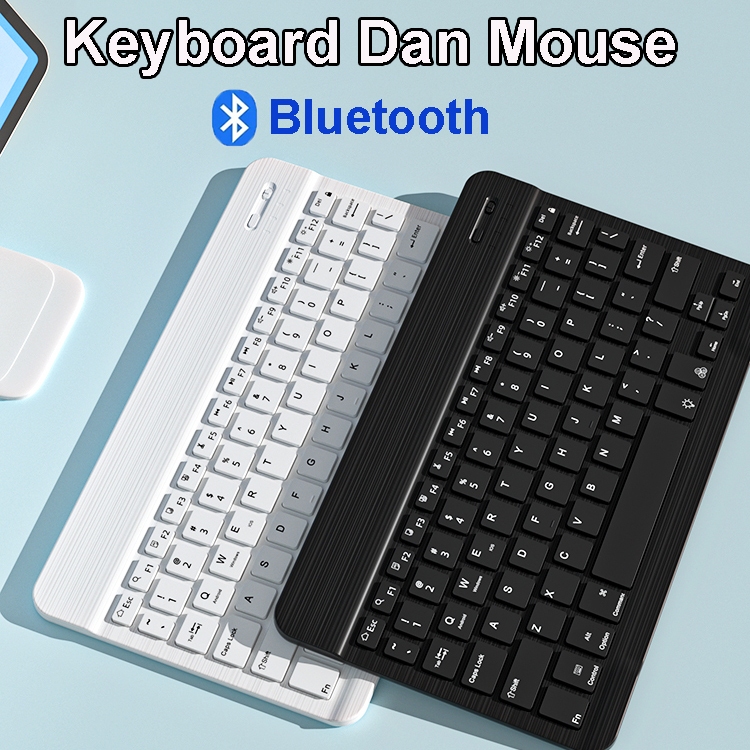 Jual Wireless Keyboard Bluetooth 10 inch + Macaron mouse With Touchpad ...