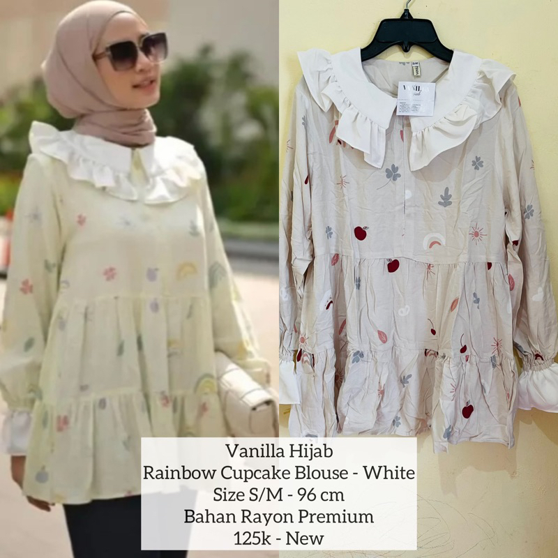 Jual VANILLA HIJAB Rainbow Cupcake Blouse NEW | Shopee Indonesia
