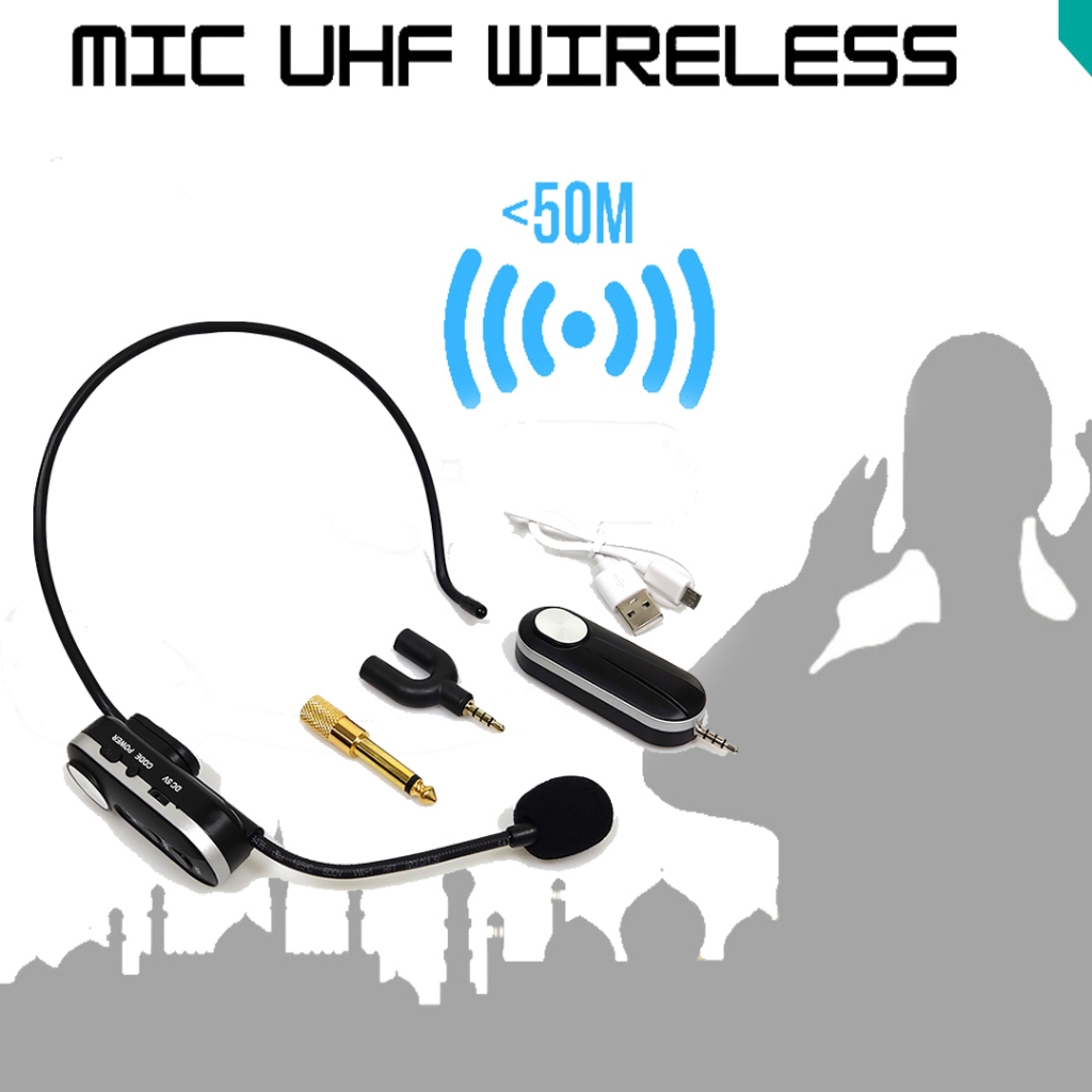 Jual Mikrofon Mic Clip On Wireless Bando 2.4G Persentasi-Tur Imam Masjid Musholla-Senam | Shopee ...